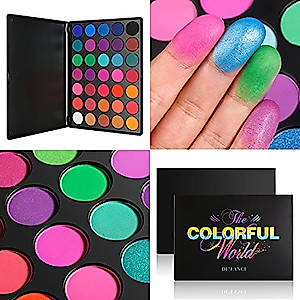 DE'LANCI Rainbow Eyeshadow Palette, Professional 35 Bright Colors Matte Shimmer Eyeshadow Makeup Pallete - Long lasting and Highly Pigment Silky Powder Eye Shadow Make up Kit,Cruelty- Free #35E