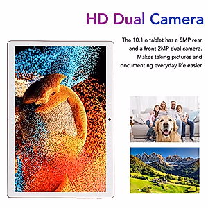 HD Tablet, 10.1in Gaming Tablet, Dual SIM Tablet PC, RAM 2GB ROM 32GB Dual Card Dual Standby, Support MIC OTG FM GPS for Entertainment Work(#1)