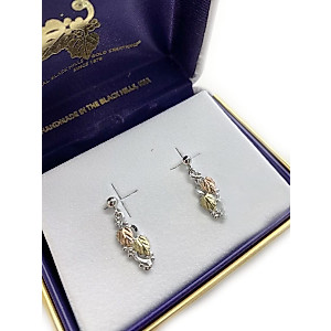 Ball Earrings, Sterling Silver, 12k Green and Rose Black Hills Gold