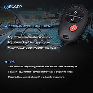 ECCPP Replacement fit for Keyless Entry Remote Key Fob 2008-2011 for Toyota Highlander Sequoia Sienna Tacoma Tundra GQ43VT20T
