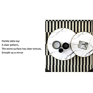 2 Piece Round Nested Coffee Table, Artificial Marble Tabletop Metal Frame Coffee Table for Living Room, Small Side Coffee Table