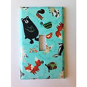 Fox Woodland Animals Light Switch Plate Cover Various Sizes Offered