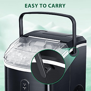 Xbeauty Nugget Ice Maker Countertop Up to 35lbs of Ice a Day with Self-Cleaning,Stainless Steel,Removable Ice Basket&Scoop