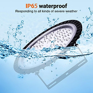 20 Pack LED High Bay Light 100W, UFO Industrial LED Lights 10000LM 6500K LED Shop Lights with US Plug 3' Cable Bay Lights, IP66 Warehouse Area Light Bay Lighting for Shop Garage Warehouse Workshop