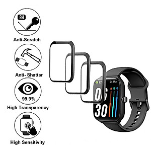 smaate 3D Screen Protector Compatible with TOOBUR IDW16 1.95” and Quican W16B Veryfit Smart Watch (Answer/Make Calls)