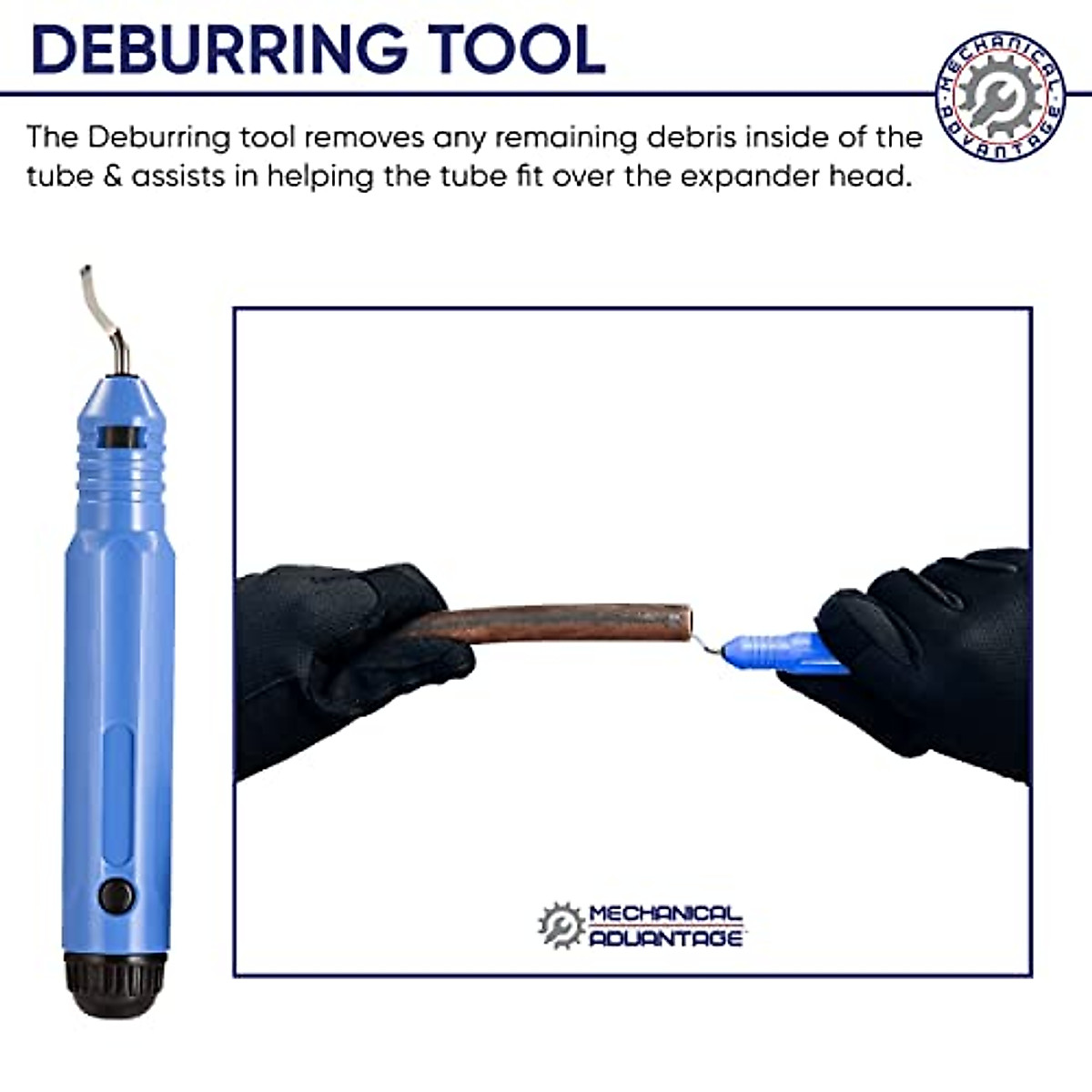 Professional Manual Swage Tube Expander Tool Kit – Full Swage HVAC Plumber Set - Electroplated Cast Iron w/Case, Tube Cutter, & Deburring Tool – 11 Sizes - 3/8 to 1 5/8 inch – By Mechanical Advantage