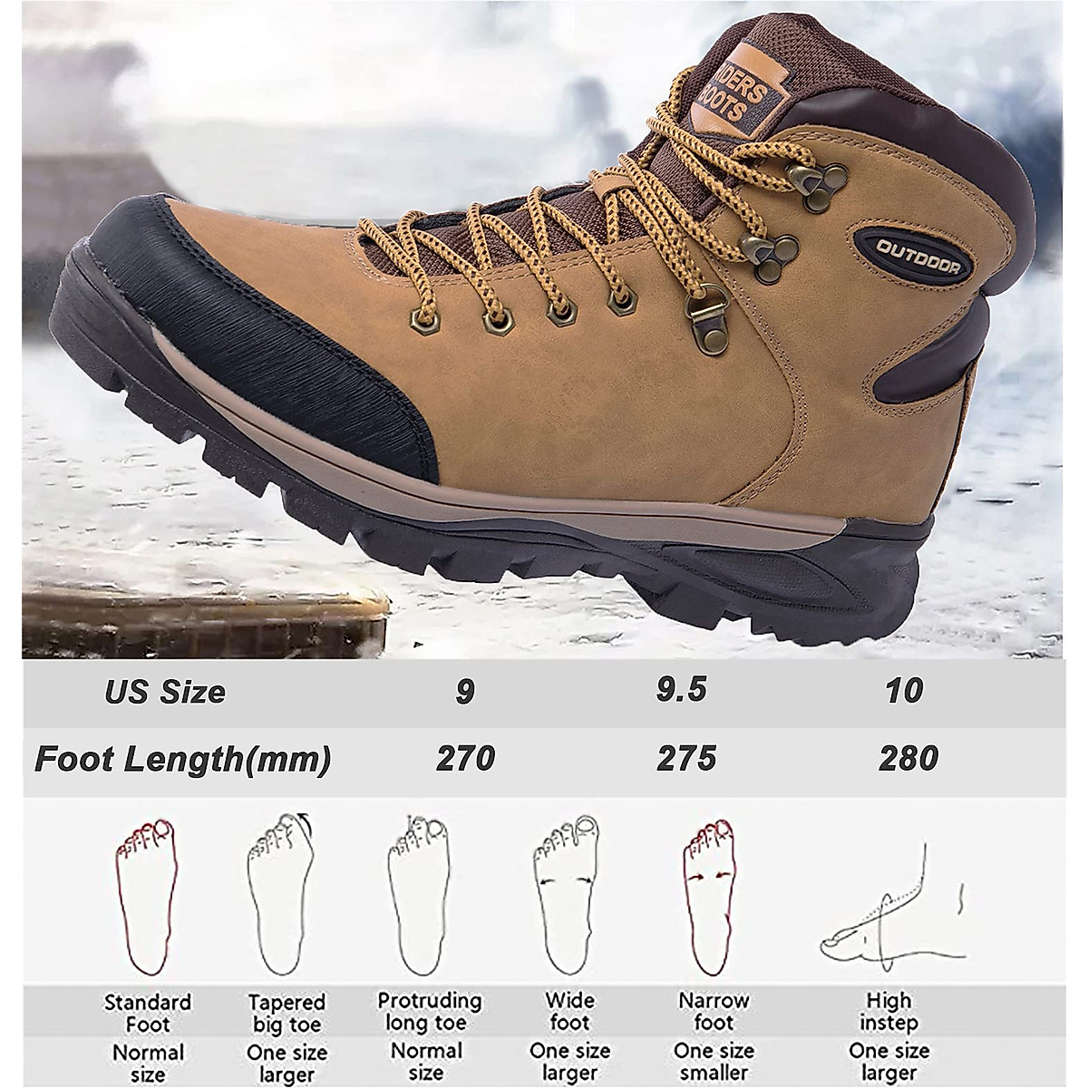 TFO Hiking Boots Mens Outdoor Backpacking Trekking Mountaineering Riding Shoes Travel Leisure Mid Top Shoes Yellow