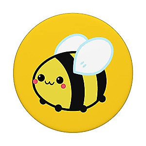 Kawaii Bee Cute Bumblebee Yellow Background Adorable Summer PopSockets Swappable PopGrip