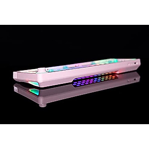 GK GAMAKAY LK67 65% RGB Modular DIY Mechanical Keyboard, 67 Keys Hot Swappable 3pin/5pin Switch, Programmable Triple Mode Bluetooth 5.0/USB-C Wired/2.4GHz Wireless Customized Keyboard Kit (Pink)