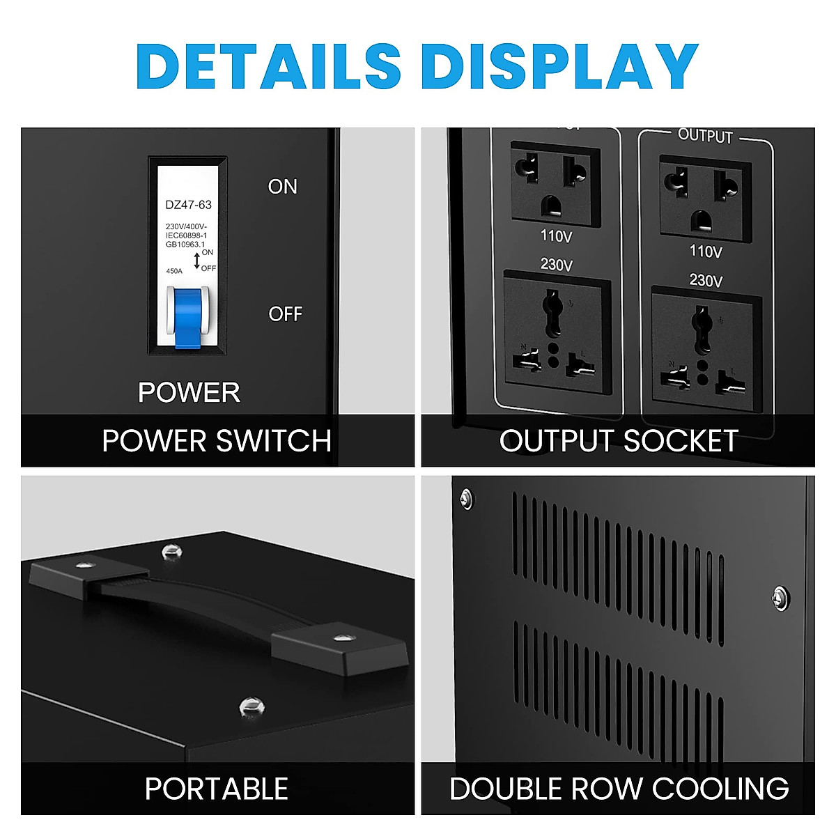 Anbull Voltage Converter 5000 Watt Voltage Transformer, AC 110V/120V/220V/240V Power Converter - Heavy Duty Step Up/Step Down Voltage Transformer Converter