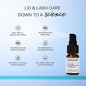 Avenova Eyelid and Eyelash Cleanser Spray 3 Pack – Gentle Everyday Hypochlorous Acid Lid and Lash Cleansing Spray For Clearer and Healthier Eyes, 60mL (2.04oz)