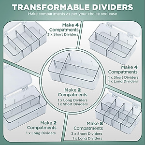 Utopia Home (3 Pack) Tea Bag Organizer - Stackable Tea Bag Storage Organizer with Clear Top Lid- Tea bag holder For Counter tops, Kitchen Cabinets, Pantry, Sweeteners (Clear)