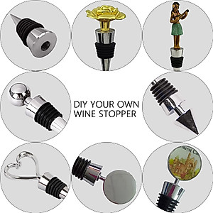 Wine Stopper, Reusable Decorative Bottle Stoppers for Kitchen, Bar, Gifts, Holiday Party, Wedding (5 Pack, Simple Style)