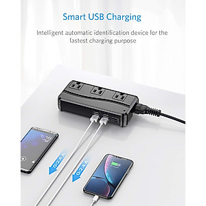 BESTEK Power Converter Adapter 220V to 110V Voltage Converter International Outlet Adapter with 6A 4 -Port USB Charging and UK/EU/AU/US Universal Travel Adapter(Black)