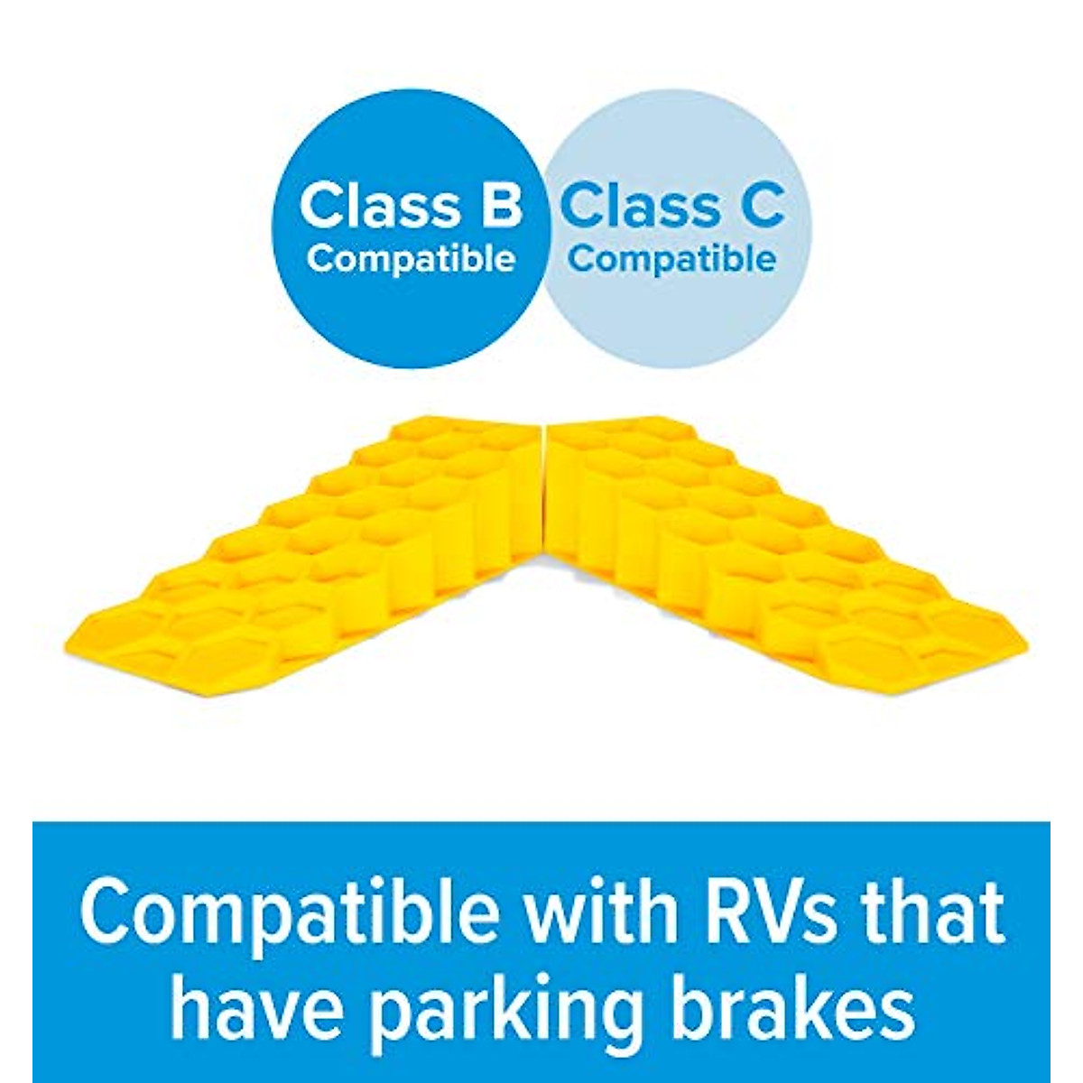 Camco Wedge RV Leveler, Set of 2 | Helps Your RV Appliances and Tanks Operate More Efficiently | Compatible with RVs with Parking Brakes | Yellow (44580)