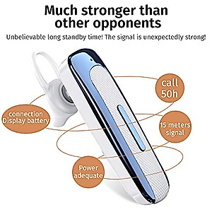 Wireless Bluetooth Earphones with Mic,in-Ear High Power Super Long Standby Business Sports Earbud Headphones with 20 Hours Noise Canceling Hands Free Calling Compatible Driving/iPhone/Samsung