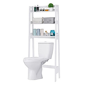 ZenStyle Over The Toilet Storage, 3-Tier Bathroom Space Saver Organizer Rack, Freestanding Above Toilet Stand for Bathroom, Laundry, Restroom, White