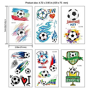 Konsait Football Tattoos Soccer Ball Tattoos Kids Children Temporary Transfer Tattoos Boys Birthday Party Bag & Stocking Fillers, 142PCS