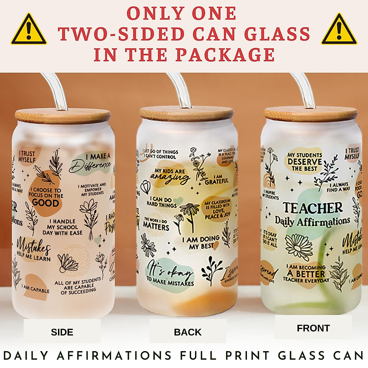 Teacher Appreciation Gifts - Teacher Gifts for Women, Thank You Teacher Gifts, Teachers Appreciation Gifts - Teacher Birthday Gifts, Back To School Gifts, Teacher Retirement Gifts - 16 Oz Can Glass