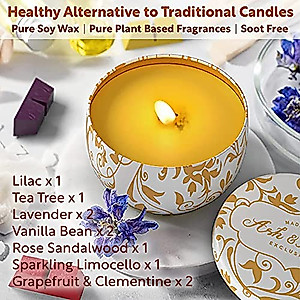 ASH & HARRY (US Based Company Premium Candle Making Kit - Complete DIY Starter Set - Pure Soy Wax, Designer 10 Tin & Glass Jars - 10 CPL Branded Fragrances, Soy Wax Candle Maker Dyes