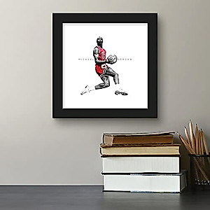 Trends International Gallery Pops Michael Jordan - Iconic Jordan Wall Art Wall Poster, 12" x 12", Black Frame Version