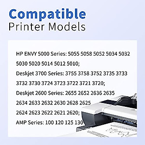 65XL Ink Cartridge Combo Pack Remanufactured Ink Cartridge Replacement for HP 65XL 65 XL for HP Envy 5055 5052 5000 DeskJet 3755 3752 2652 2600 3772 2622 Printer Black Color 65 Ink Cartridge