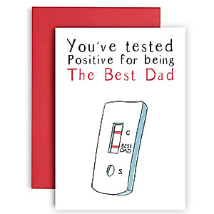 Huxters Funny Card for Dad – Premium Quality A5 Greeting Cards for Loved Ones – Humorous Fathers Day Card You’ve Tested Positive Birthday Card for Dad (Dad)