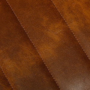 Duhome End of Bed Bench,Modern Entryway Bench Faux Leather Upholstered Dining Bench,Vanity Bench with Metal X Legs, Leather Tufted Bedroom Bench for Makeup Room, Living Room, Bathroom,Yellowish Brown