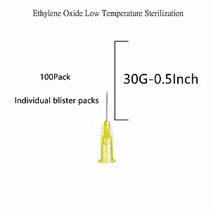 SHAOTONG Luer Lock Accessories-100Pcs (30G-Long 0.5In)