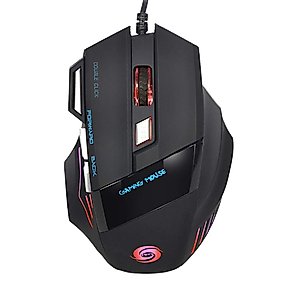 Minelody Game Mouse, Proteus Spectrum Tunable Gaming Mouse USB 2.0 7-Button Wired Esports Gaming Mouse Black