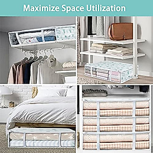 Lifeadhoc Storage Bags, 2 Pack Clothes Storage Bins, Foldable Under Bed Storage Containers, Closet Organizers, with Durable Handles Thick Fabric for Blanket Comforter Clothing Bedding 40L(Green)