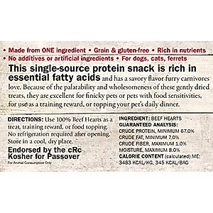 Evanger's Nothing But Natural Gently Dried Beef Heart Treats for Dogs