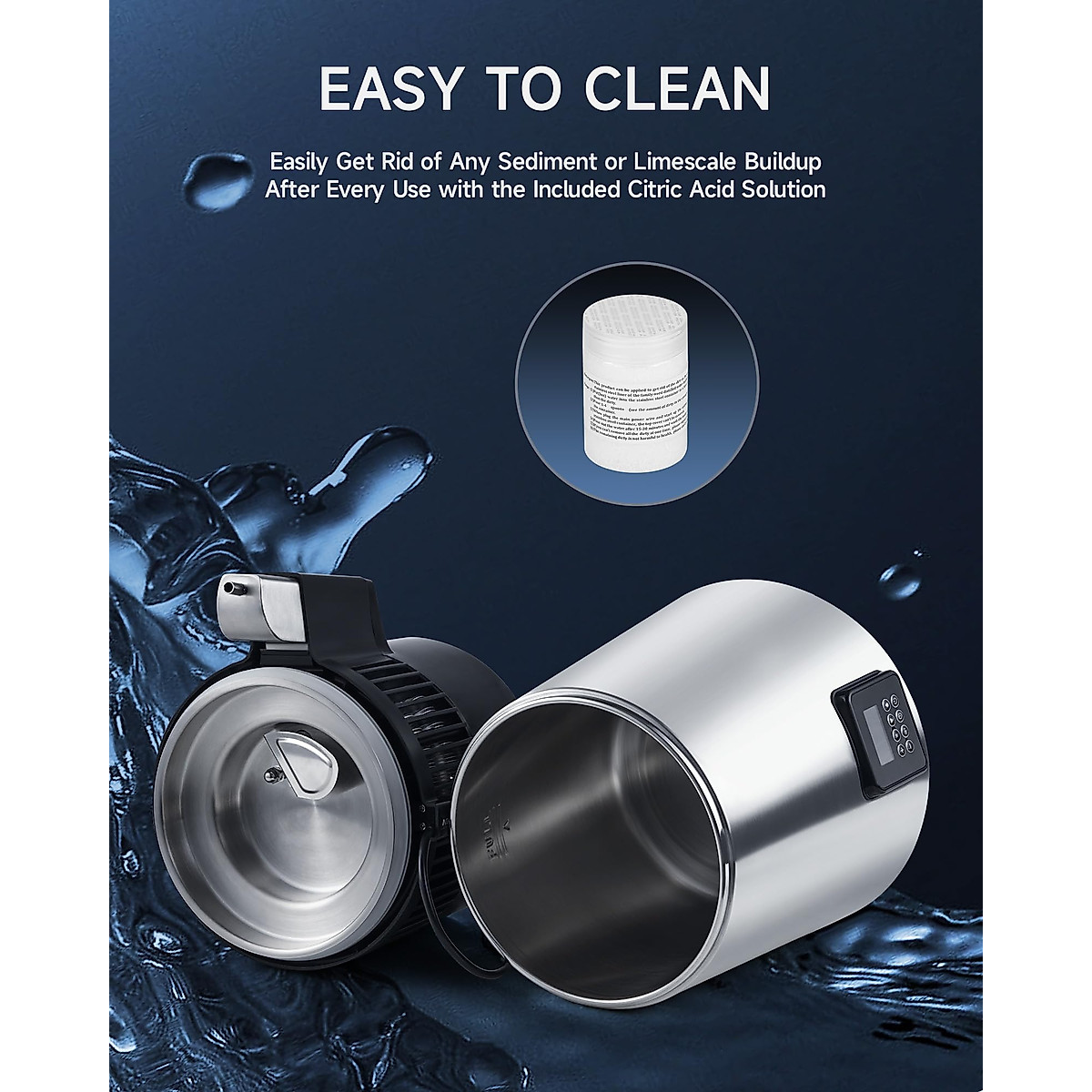 CO-Z Water Distiller for Home, 1350W 4L Distilled Water Machine for CPAP Machine with Control Panel & Glass Container, 1.1 Gal. Stainless Steel Water Distilling Equipment with Essential Oil Wine Modes