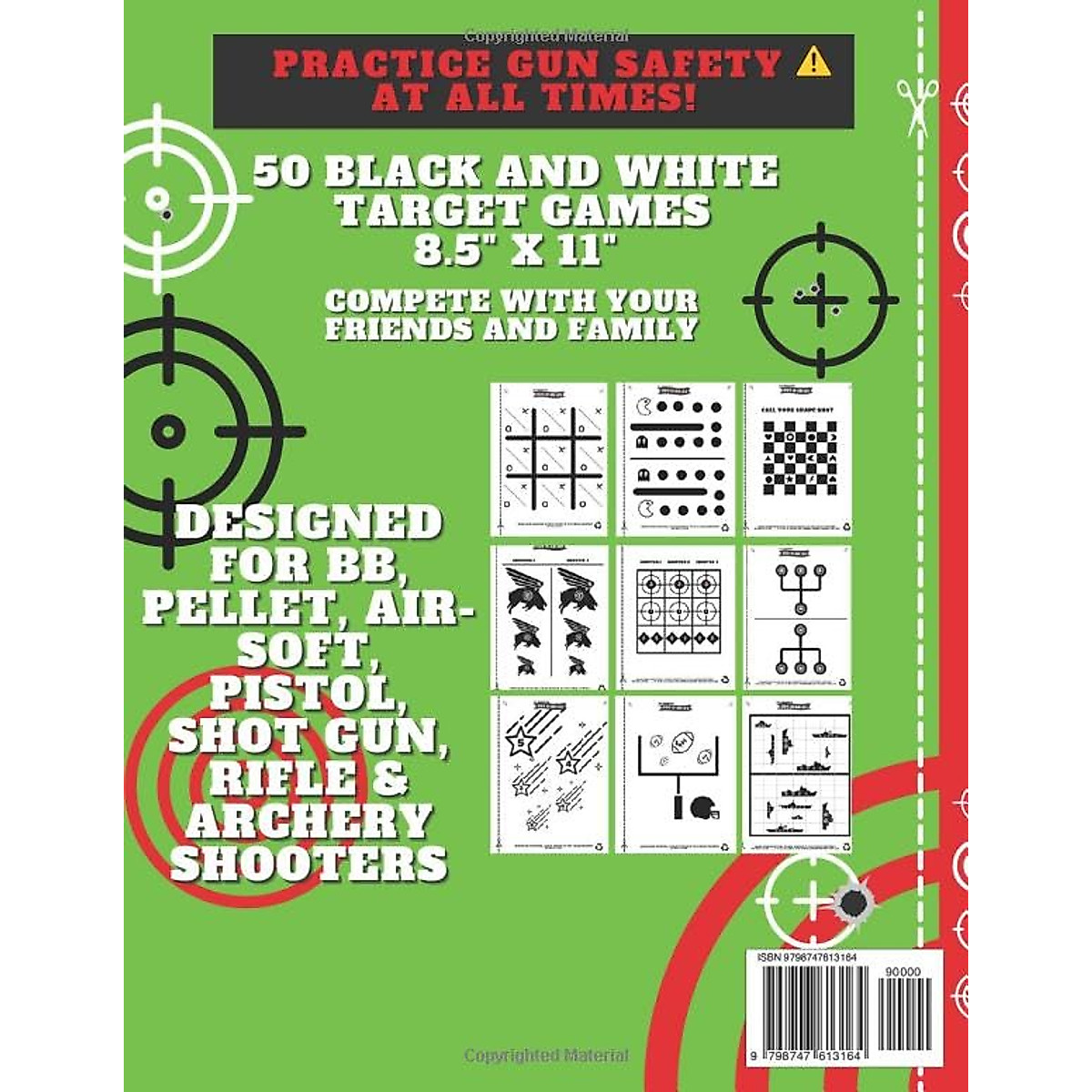 HHGunmaster Cut-N-Shoot - Shooting Games Target Collection Book: Over 50 Fun Paper Targets Designed for BB, Pellet, Air-soft, Pistol, Shot Gun, Rifle & Archery Shooters