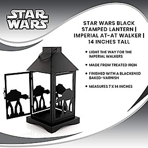 Star Wars Black Stamped Lantern | Imperial at-at Walker | 14 Inches Tall