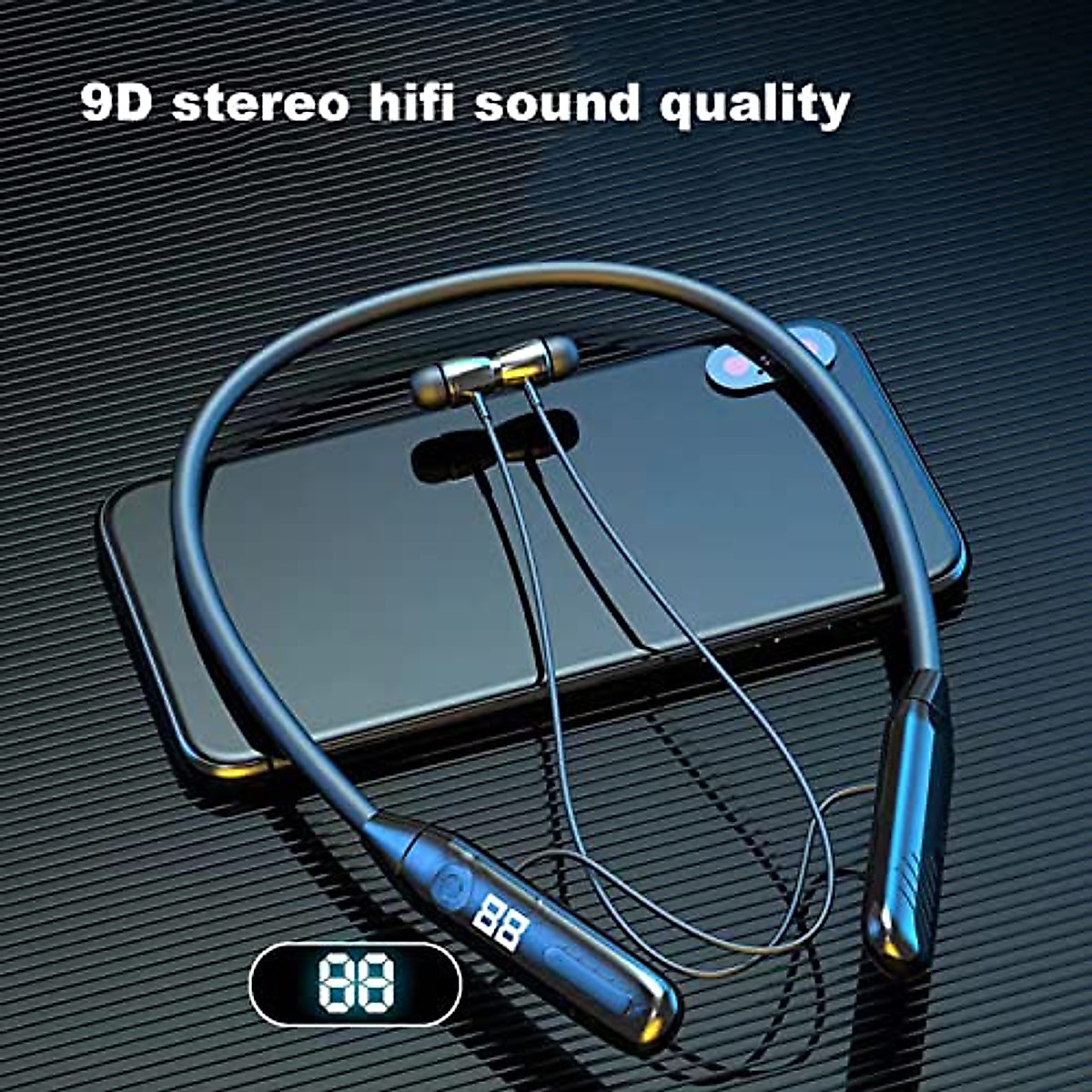 Charella #M27127 New Bluetooth 5 2 Neck Hanging Headset Ultra Long Endurance Sports Running Wireless Led Headset Intelnt Noise Reducti