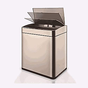 YIRENZUI 12 Liter Intelligent Trash Can Smart Sensor Recharge Dustbin Automatic Sensor Electric Waste Bin Home Rubbish Can for Bathroom Kitchen Garbage Ideal opening speed, away from bacteria and viru