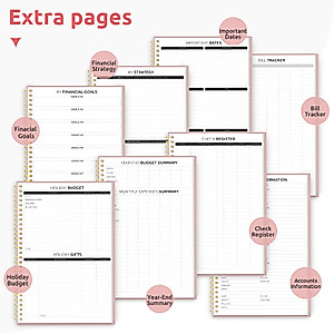 Budget Planner - Monthly Budget Book with Expense Tracker Notebook, Undated Bill Organizer & Finance Planner to Take Control of Your Money, 2024-2025 Account Book to Manage Your Finances-Pink