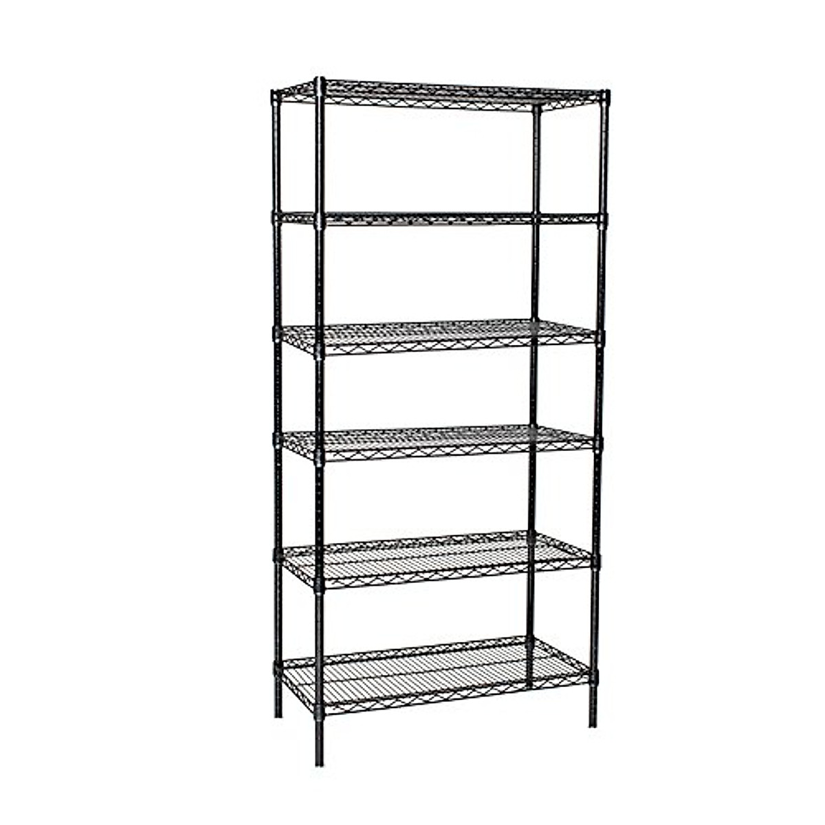 Omega 12" Deep x 36" Wide x 74" High 6 Tier Black Starter Shelving Unit