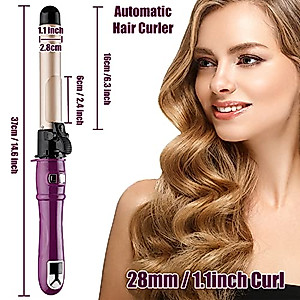 Automatic Hair Curler Automatic Rotating Hair Curling Wands Auto Curling Irons Automatic Hair Curler 28mm 1.1inch Curl Hair Waving Irons Hair Styling Irons Hair Waver 30s Instant Heat Wand 110-240v