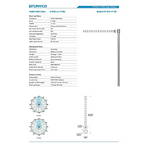 Tupavco TP513 Yagi WiFi Antenna 2.4GHz (17dBi) Outdoor Directional Signal (H:25° V:24°) Long Distance Range (High-Gain Weatherproof) Wireless Network (Pole Mount) N-Female Pigtail Connector