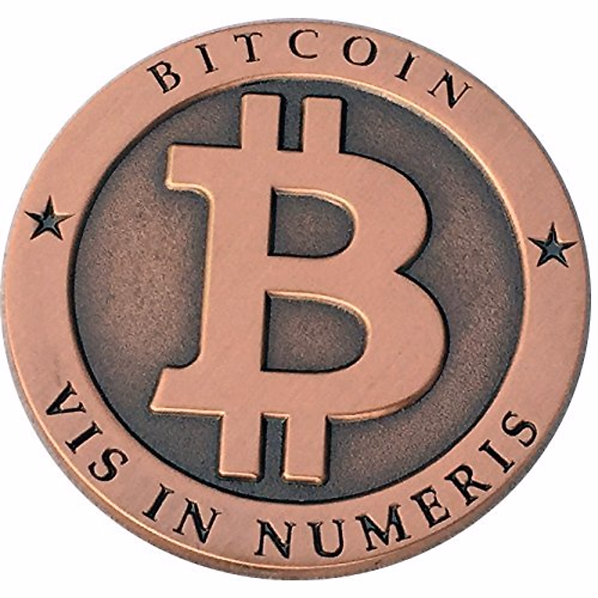 Bitcoin Miner Token Antique Copper Commemorative Souvenir Round by CoinedBits | Limited Edition with Plastic Display Case