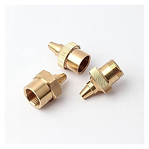 VIEUE Garden Drip Irrigation System Accessories 5 Pieces of 1/2" Copper Sprayer, Adjustable Spray Angle Direction, Slit Fan Nozzle, Nozzle with Gap (Color : Yellow)