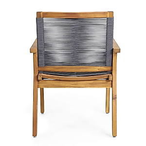 Christopher Knight Home Ashley Outdoor 7 Piece Acacia Wood Dining, Teak and Dark Gray