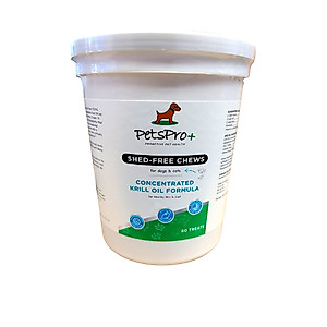PETSPROPLUS Concentrated Krill Oil Formula Shed Free Chews are A Great Treat That Helps to Prevent Shedding Plus Provides a Healthier, Shinier Coat for Your Dog or Cat