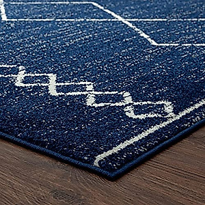 LUXE WEAVERS Daphnes Navy 5x7 Boho Moroccan Geometric Area Rug
