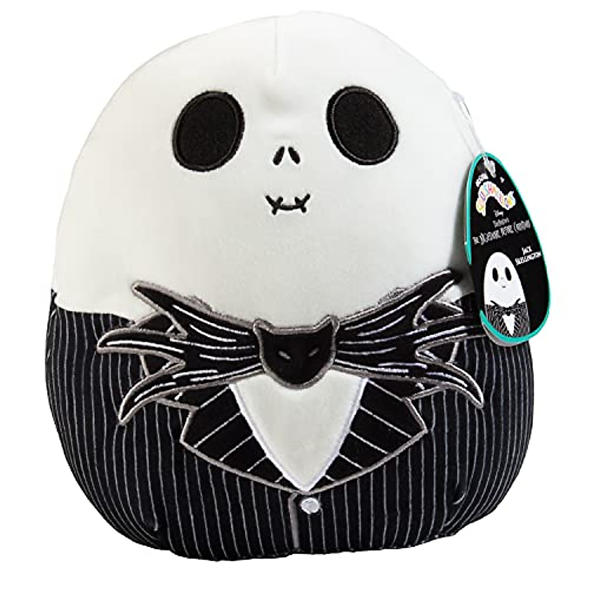 Squishmallows 8-Inch Jack Skellington - Official Jazwares Plush - Nightmare Before Christmas - Collectible Soft & Squishy Stuffed Animal Toy - Add to Your Squad - Gift for Kids, Girls & Boys