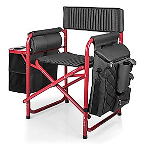 ONIVA - a Picnic Time Brand Fusion Original Design Outdoor Folding Chair, Gray with Red Frame , 33 x 7 x 21
