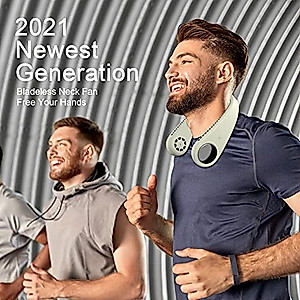 HAO TOO Portable Neck Fan, Wearable Air Conditioner, USB Charging, Hanging Neck Headset Design, 360° Rotation, 3 Levels Adjustable, Suitable For Travel, Sports, Office