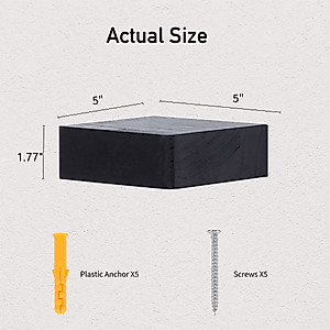 NIUBEST Small Floating Shelf for Wall,5 Inch Mini Wall Shelf,Display Plant Collectibles for Kitchen Bathroom Bedroom Living Room(Black)